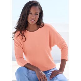 Vivance Damen Langarmshirt "aus bügelfreier Strukturqualität", orange, Gr. 36, unifarben, Stoff, Obermaterial: 80% Polyester, 16% Viskose, 4%
