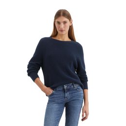 Marc O'Polo MARC O'POLO Damen Strickpullover "aus Heavy-Weight-Organic-Cotton", blau, Gr. XXS, unifarben, Obermaterial: 100% Baumwolle, Pullover