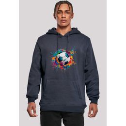 F4NT4STIC Herren Kapuzenpullover "Bunte Fu&szlig;ball Grafik", blau, Gr. S, Obermaterial: 65% Baumwolle, 35% Polyester, Pullover, Premium Qualit&auml;t