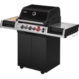 Gasgrill Enders, B:145cm H:120cm T:65,5cm, schwarz, Garten, Grills, "UNIQ 3 IK CRUSTER", Keramikbrenner sorgt für 800C Infrarot-Oberhitze im Grill