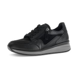 Gabor Damen Keilsneaker "CAPRI", Gr. 37, schwarz, Kalbsleder, Lederimitat, unifarben, Schuhe, Freizeitschuh, Halbschuh, Schn&uuml;rschuh in Extraweite K