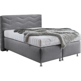 Boxspringbett, B:155cm L:210cm, grau, Westfalia Schlafkomfort, Bezug Bett: Microvelours (100% Polyester) oder Feinstruktur (100% Polyester);Bezug
