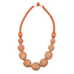 Damen Kette mit Anhänger "Juliet", orange, Basic, Collezione Alessandro, Holz, Halsketten, Holzperlen in verschiedenen Größen
