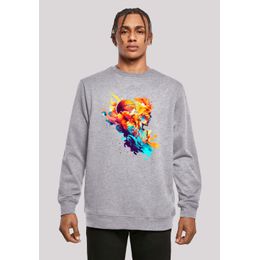 F4NT4STIC Herren Kapuzenpullover "Basketball Sport Player CREW", grau, Gr. XXL, Obermaterial: 50% Baumwolle, 50% Polyester, Pullover, Print