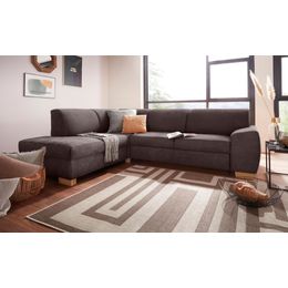 Ecksofa DOMO collection, B:260cm H:81cm T:195cm, braun, Wohnzimmer, Sofas, "Incanto kubische Formensprache, komfortabel, L-Form", wahlweise mit