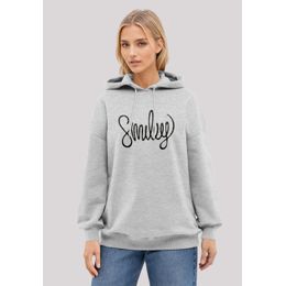 F4NT4STIC Damen Kapuzenpullover "SMILEY black", grau, Gr. XS, Obermaterial: 80% Baumwolle, 20% Polyester, Pullover, Premium Qualit&auml;t