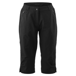 Gonso Damen Fahrradhose "Adventure Pants 3/4 W", schwarz, Gr. 40, 90% Polyamid, 10% Elasthan, Hosen, Wasser- und fleckabweisend
