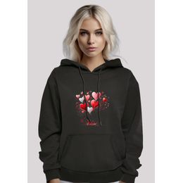 F4NT4STIC Damen Kapuzenpullover "Herzbaum Be Mine", schwarz, Gr. XL, Obermaterial: 65% Baumwolle, 35% Polyester, Pullover, Premium Qualit&auml;t