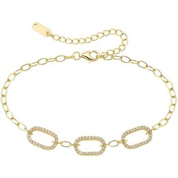 Damen Armband "Schmuck Geschenk Silber 925 Armkette", 23cm, Silber 925 (Sterlingsilber), gold, ANISTON JEWELRY & WATCHES, Silber 925