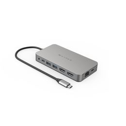 Targus Laptop-Dockingstation "HyperDrive Dual 4K HDMI 10-in-1 USB-C Hub für M1/M2/M3 MacBooks", B:9,3mm H:2,5mm T:21,5mm, grau, Dockingstationen