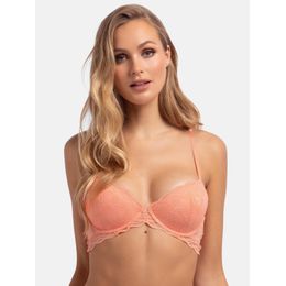Dorina Damen B&uuml;gel-BH "LORELEI", Gr. 70, rot, Obermaterial: 66% Polyamid, 27% Polyester, 7% Elasthan, BHs, leicht wattiert, Spitzendetails