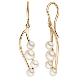Jobo Damen Perlenohrringe, 5mm, Perlen Ros&eacute;gold 585, rosa, Perlen, Ros&eacute;gold 585, Ohrringe, 585 Ros&eacute;gold mit 8 S&uuml;&szlig;wasser-Zuchtperlen