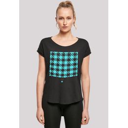 F4NT4STIC Damen T-Shirt "Hahnentritt Karo blau", schwarz, Gr. XXL, Obermaterial: 100% Baumwolle, Shirts, Print