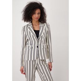 monari Damen Kurzblazer, beige, Gr. 36, gemustert, gestreift, mehrfarbig, Web, Obermaterial: 100% Viskose. Futter: 100% Polyester, Blazer, mit