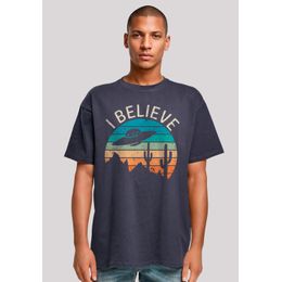 F4NT4STIC Herren T-Shirt "I Believe UFO Alien Sonnenuntergang", blau, Gr. XXL, Obermaterial: 100% Baumwolle, Shirts, Premium Qualit&auml;t