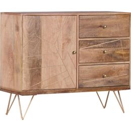 Kommode GUTMANN FACTORY, B:105cm H:88cm T:43cm, beige, Massivholz, Sideboards