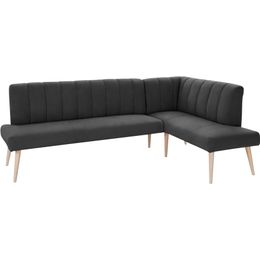 Eckbank, B:157cm H:92cm T:245cm, braun, exxpo - SOFA FASHION, Webvelour: 100% Polyester, Küche, Sitzbänke, "Costa, moderne Rückensteppung, bequem und