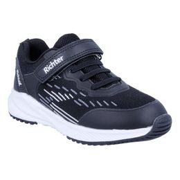 Richter Mädchen Sneaker "Buddy WMS: Weit", Gr. 30, schwarz, Lederimitat, Textil, kontrastfarbene Details, Schuhe, Trainingsschuh mit