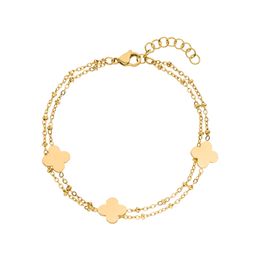 Jobo Damen Armband "Blume", 21cm, Edelstahl, gold, Edelstahl, Armb&auml;nder, aus Edelstahl goldfarben 21 cm