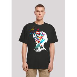 F4NT4STIC Herren T-Shirt "Schmetterling Silhouette OVERSIZE TEE", schwarz, Gr. M, Obermaterial: 100% Baumwolle, Shirts, Print