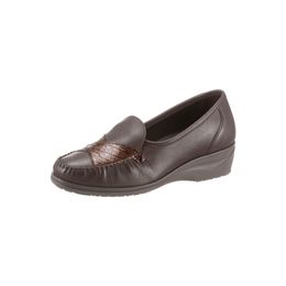 CLASSIC Damen Mokassin, Gr. 41, braun, Glattleder, Basic, Schuhe
