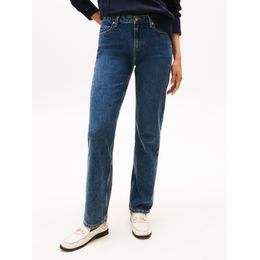 Tommy Hilfiger Damen Straight-Jeans "DNM DEE CLASSIC STRAIGHT RW", blau, Gr. 31, unifarben, Denim/Jeans, Obermaterial: 99% Baumwolle, 1% Elasthan,