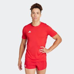 Herren Laufshirt "ADIZERO E TEE", rot, Gr. XL, adidas Performance, Obermaterial: 100% Polyester, Shirts