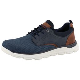 Romika Herren Sneaker, Gr. 46, blau, Lederimitat, Textil, kontrastfarbene Details, Schuhe, Freizeitschuh, Halbschuh, Schnürschuh im modischen