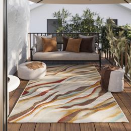 Outdoorteppich Wecon Home, B:120cm H:5mm L:170cm, bunt, Polypropylen, Teppiche, "Creek", L&auml;ufer, f&uuml;r Innen & Au&szlig;en, pflegeleicht, Hoch-Tief Effekt