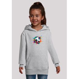 F4NT4STIC Kinder Kapuzenpullover "Bunte Fu&szlig;ball Grafik", grau, Gr. 146, Obermaterial: 65% Baumwolle, 35% Polyester, Pullover, Premium Qualit&auml;t