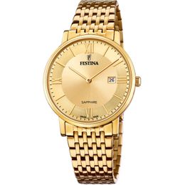 Festina Damen Quarzuhr, gold, Armbanduhren, Armbanduhr, Herrenuhr, Damenuhr, Datum, Saphirglas, Swiss Made