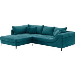 Ecksofa MR. COUCH, B:317cm H:98cm T:228cm, blau, Memphis (Grundgewebe - 100% Polyester; Nutzschicht- 90% Polyester / 10% Polyamide), Wohnzimmer,