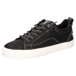Mustang Shoes Damen Sneaker, Gr. 38, schwarz, Lederimitat, Schuhe, Freizeitschuh, Halbschuh, zum schlupfen mit Gummizug