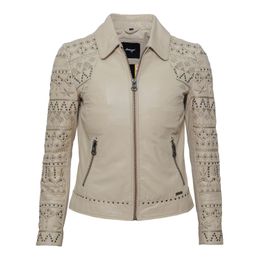 Maze Damen Lederjacke "42021266", beige, Gr. M, Obermaterial: 100% Lammleder; Innenfutter: 100% Baumwolle; &Auml;rmelfutter: 100% Polyester, Jacken