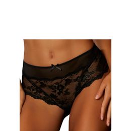 Lascana Damen Panty, Gr. 36, schwarz, Obermaterial: 90% Polyamid, 10% Elasthan, Unterhosen, aus transparenter Spitze