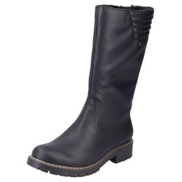 Rieker Damen Winterstiefel, Gr. 36, schwarz, Lederimitat, Schuhe, Winterboots, Blockabsatz, wasserabweisende RiekerTEX-Membran