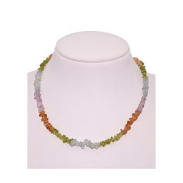 Firetti Damen Collier "Schmuck Geschenk Halsschmuck Halskette Edelstein Farbstein Peridot", Messing, L: 50 B: 6mm, bunt, Messing, B:6mm, Halsketten,