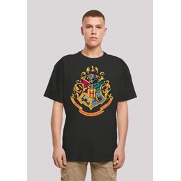 F4NT4STIC Damen T-Shirt "Harry Potter Hogwarts Crest Gold", schwarz, Gr. M, Obermaterial: 100% Baumwolle, Shirts, Print