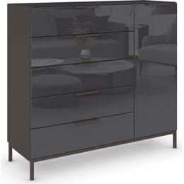 Kombikommode Rauch, B:120cm H:110cm T:42cm, grau, Holzwerkstoff, Schlafzimmer, Sideboards, "Kommode Türkommode Sideboard Kombikommode FLIPP mit
