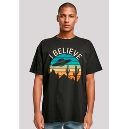 F4NT4STIC Herren T-Shirt "I Believe UFO Alien Sonnenuntergang", schwarz, Gr. XXL, Obermaterial: 100% Baumwolle, Shirts, Premium Qualit&auml;t