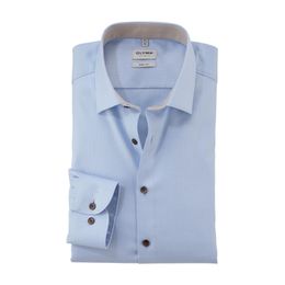 OLYMP Herren Businesshemd "Level Five body fit", blau, Gr. 37, Obermaterial: 97% Baumwolle, 3% Elastolefin, Hemden, Dezentes Muster f&uuml;r stilvolle