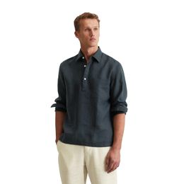 Marc O'Polo MARC O'POLO Herren Langarmhemd "aus reinem Leinen", blau, Gr. XXL, unifarben, Obermaterial: 100% Leinen, Hemden