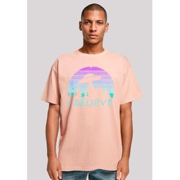 F4NT4STIC Damen T-Shirt "I BELIEVE UFO Alien Raumschiff Retro", gelb, Gr. L, Obermaterial: 100% Baumwolle, Shirts, Premium Qualit&auml;t