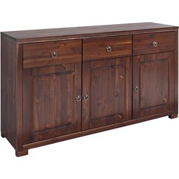 Sideboard Home Affaire, B:147cm H:89cm T:40cm, braun, Wohnzimmer, Sideboards, "Gotland", Kommode, Breite 147 cm, aus massiver Kiefer, FSC