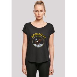 F4NT4STIC Damen T-Shirt "Long Cut T-Shirt NASA Classic Mondlandung Black", schwarz, Gr. XL, Obermaterial: 100% Baumwolle, Shirts, Damen,Premium