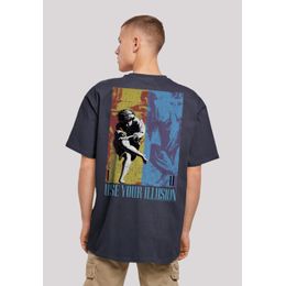 F4NT4STIC Herren T-Shirt "Guns 'n' Roses Music Double Illusion", blau, Gr. XS, Obermaterial: 100% Baumwolle, Shirts, Musik, Band, Logo