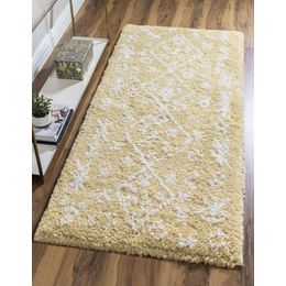 Hochflor-Läufer, B:79cm H:51mm L:305cm, gelb, MyFlair MÖBEL & ACCESSOIRES, Polypropylen (PP), Teppiche, "Temara Shag, LAGERRÄUMUNG", Teppich-Läufer,