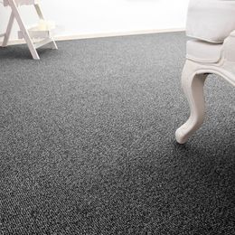 ANDIAMO Teppichboden "Carlos, Feinschlinge, Made in Netherlands", B : 400cm 1 Stk., 6,5mm, L: 800cm, grau, Schlafzimmer, Teppiche, melierte Optik,