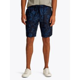 Tommy Hilfiger Herren Shorts "HARLEM PO LINEN PRINT SHORT", blau, Gr. 30, Web, Obermaterial: 100% Leinen, Hosen, mit Allover Print