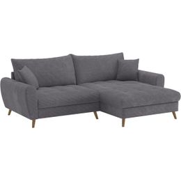 Ecksofa MR. COUCH, B:246cm H:71cm T:170cm, grau, Stripes (92% Polyester / 8% Nylon), Wohnzimmer, Sofas, "Blackburn II L-Form", Wahlweise mit